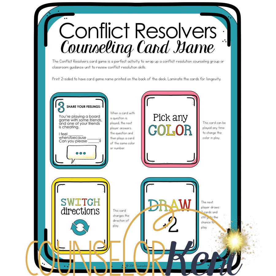 Conflict Resolution Counseling Game: Resolving Conflicts Card Game ...