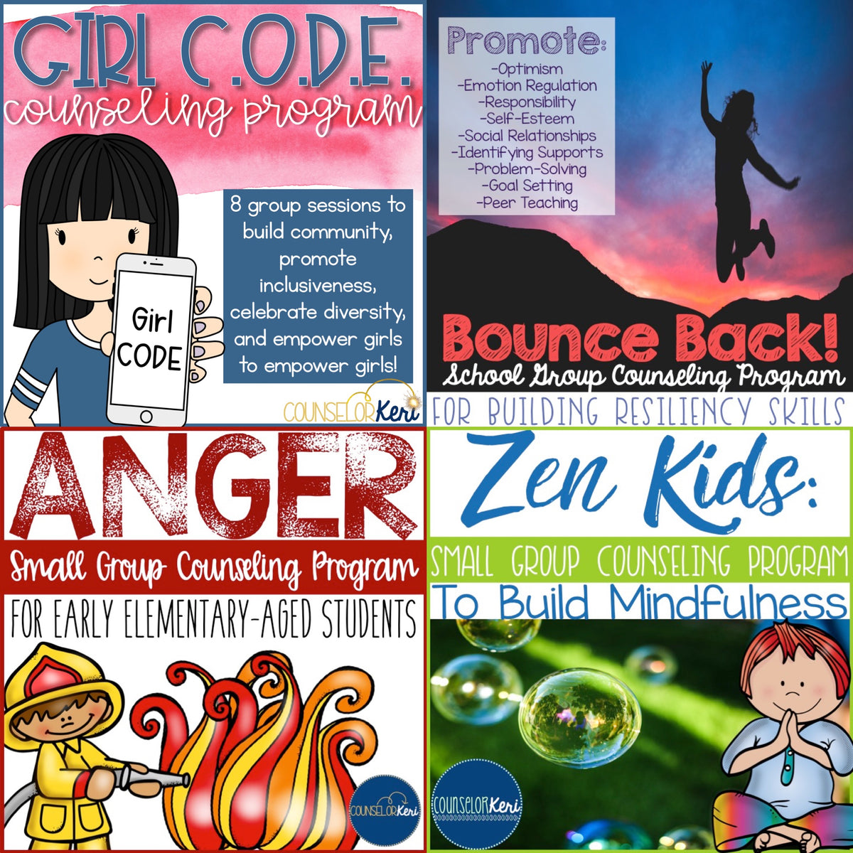 Group Counseling Curriculum Bundle: All Counselor Keri Group Counselin