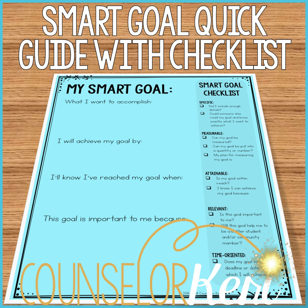 SMART Goals Classroom Guidance Lesson for School Counseling SMART Goal ...