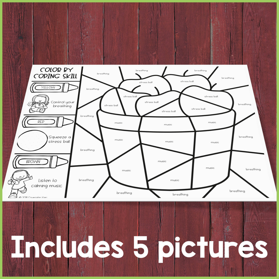 Color by Coping Skills Fall Activity for School Counseling – Counselor Keri