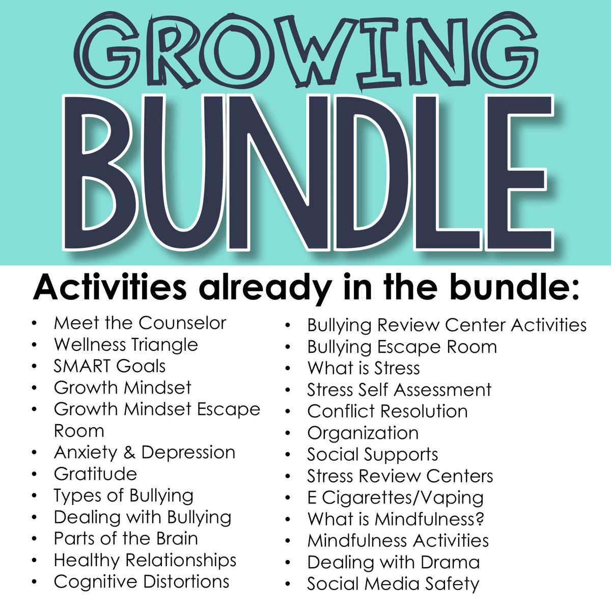 Middle School Counseling Classroom Guidance Lessons Bundle – Counselor Keri