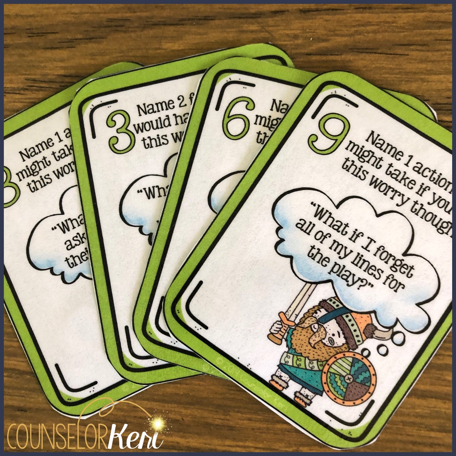 Worry Warriors Counseling Game: Worry Activities Card Game – Counselor Keri