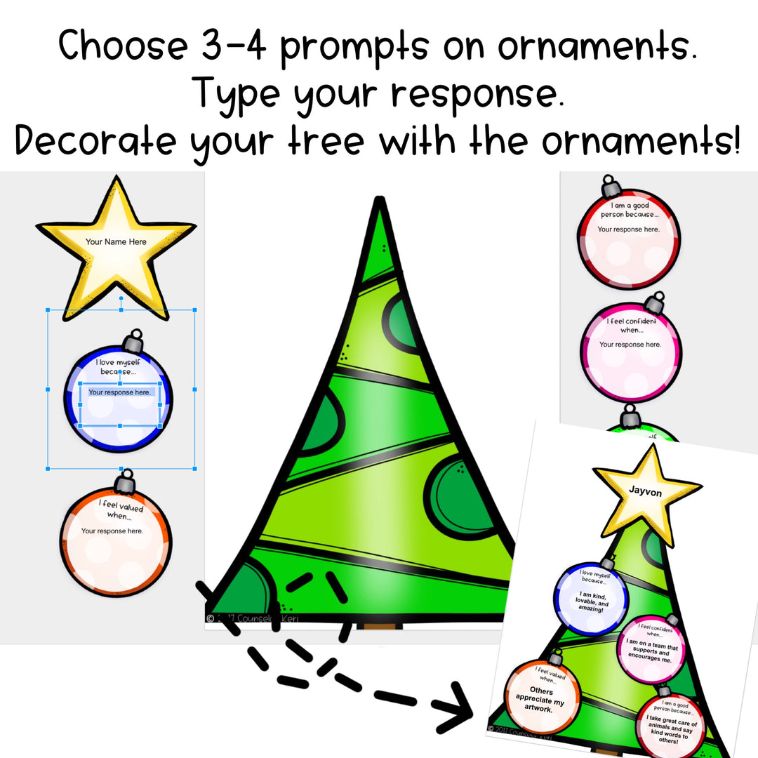 Christmas Self Esteem Digital Activity for Elementary School Counselin ...