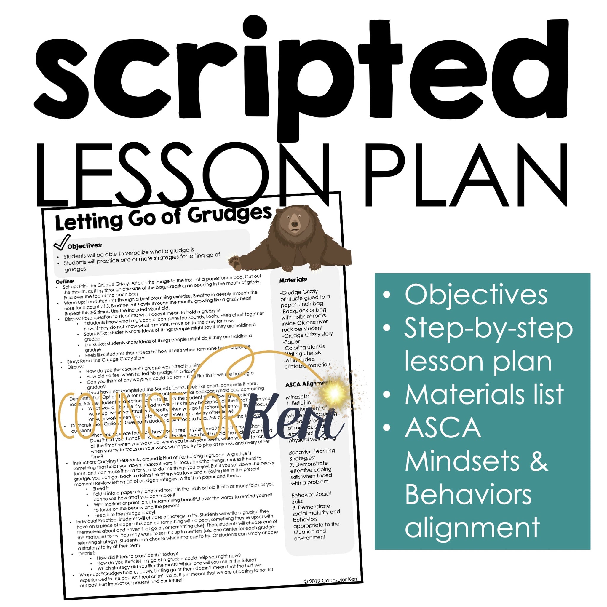 Letting Go of Grudges Counseling Lesson Plan: Conflict Resolution Acti ...