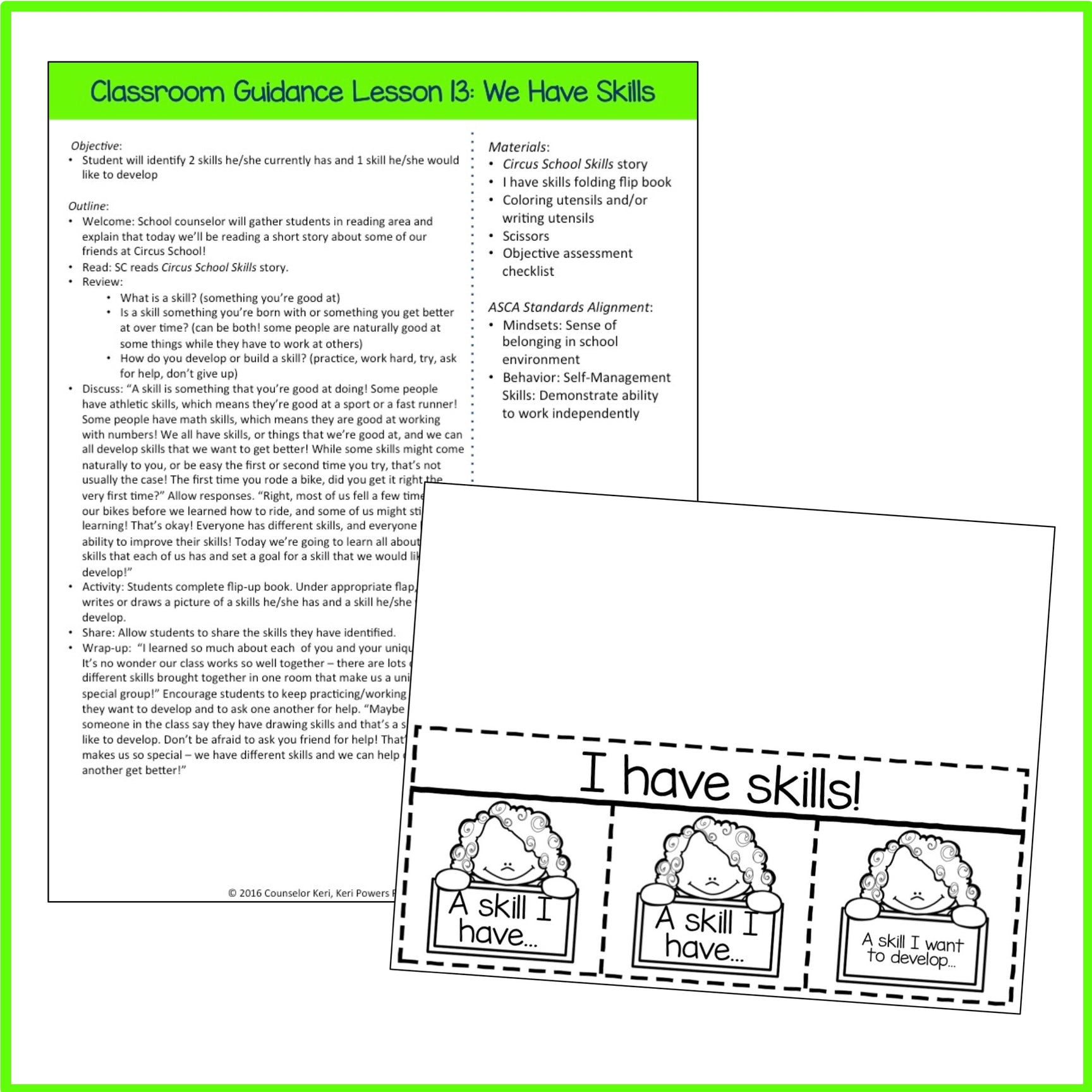 I Have Skills Classroom Guidance Lesson for Pre-K and Kindergarten Cou ...