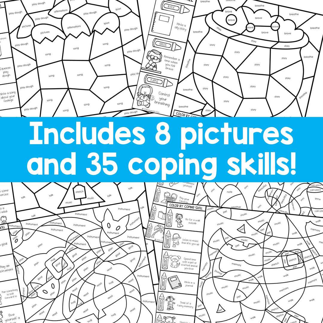 Color by Coping Skills Halloween Counseling Activity – Counselor Keri