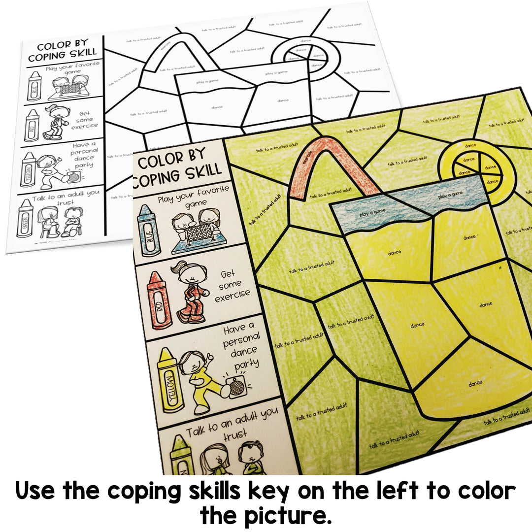 Color by Coping Skills Summer Activity for School Counseling ...