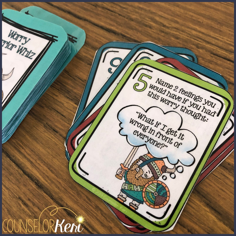 Worry Warriors Counseling Game: Worry Activities Card Game – Counselor Keri