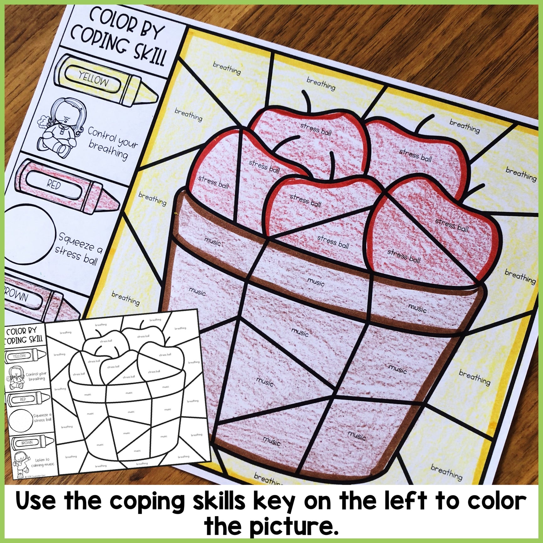 Color by Coping Skills Fall Activity for School Counseling – Counselor Keri