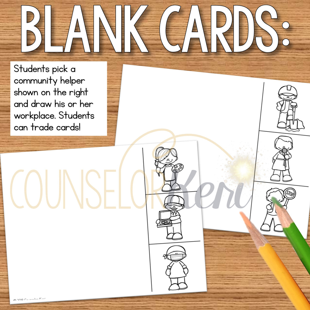 Community Helper Clip Cards for Counseling Centers: Career Education A ...