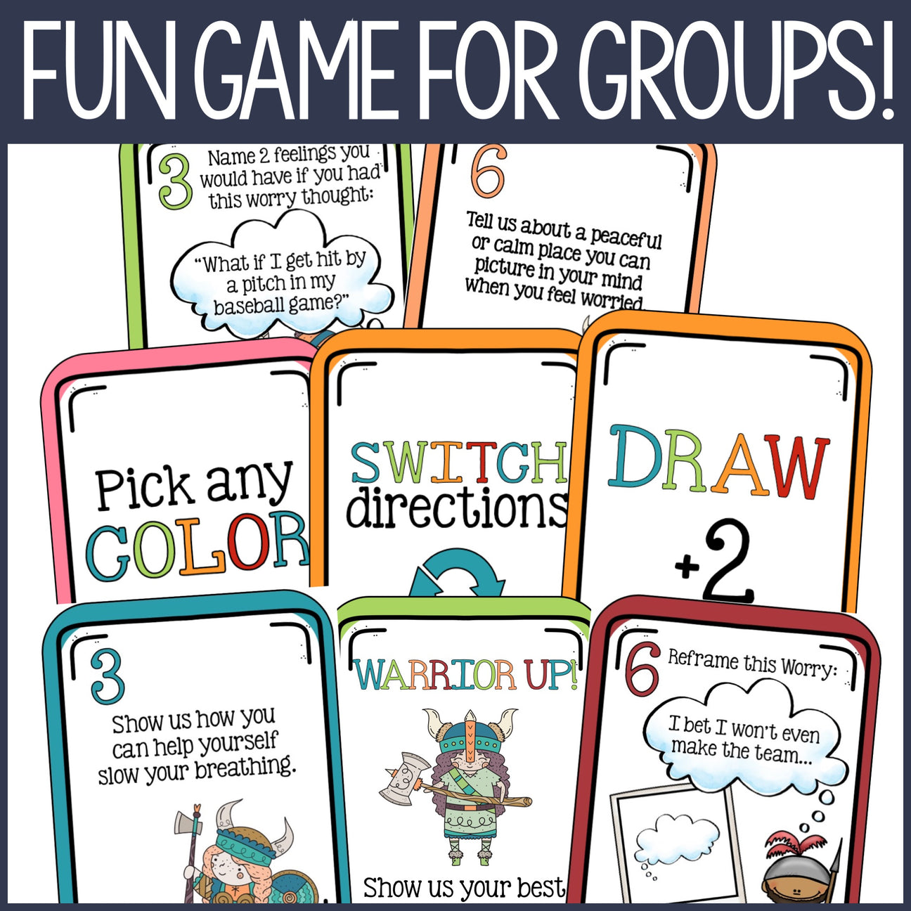 Worry Warriors Counseling Game: Worry Activities Card Game – Counselor Keri