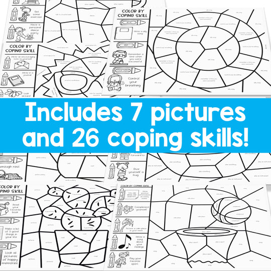 Color by Coping Skills Summer Activity for School Counseling ...