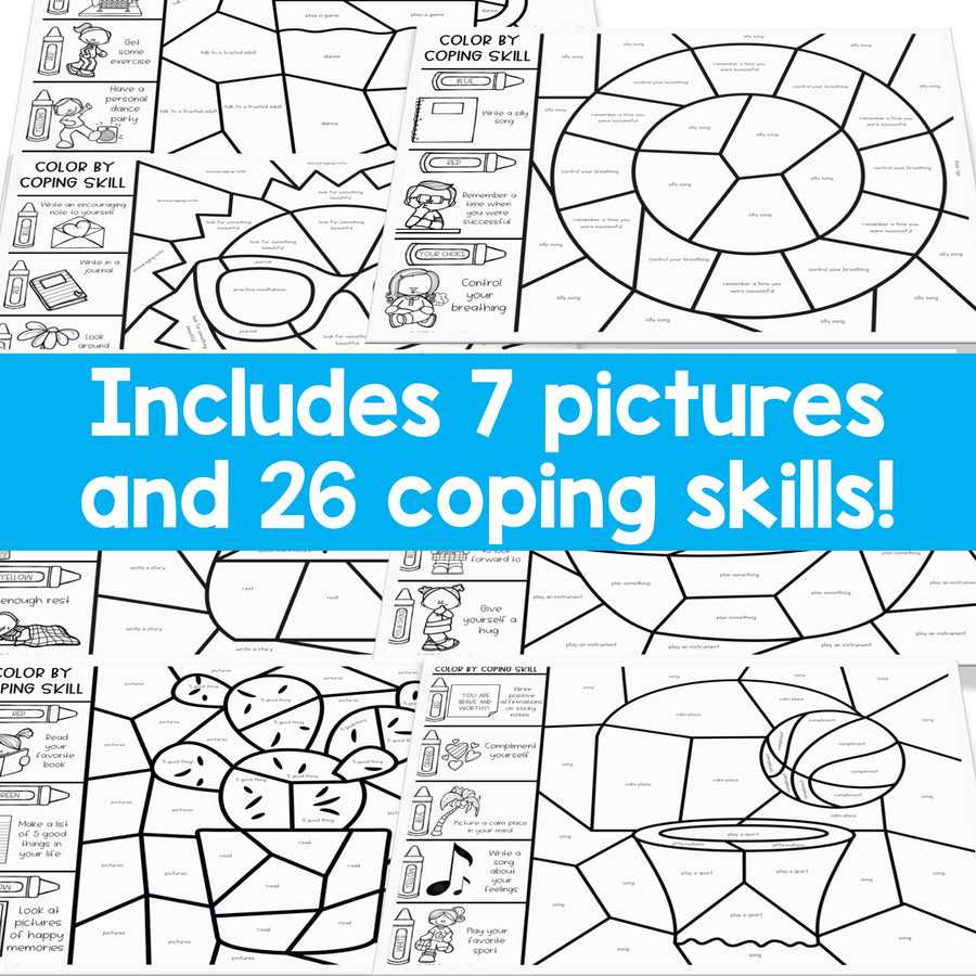 Color by Coping Skills Summer Activity for School Counseling ...